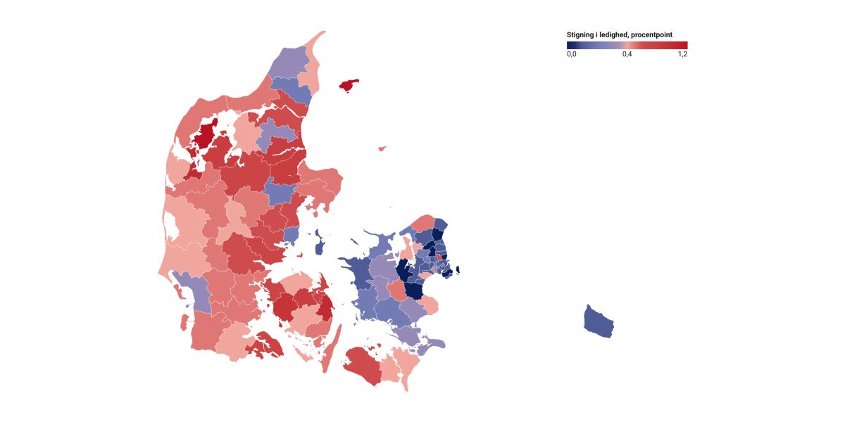 Ledigheden er steget i 96 kommuner - NB Beskæftigelse
